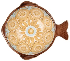 Keramická miska rybka s hnědým vzorem Mibbo - 12*11*4 cm / 100 ml
