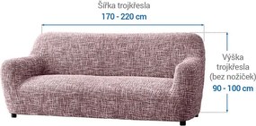 Bielastické potahy GRAFITI NOVÉ kaštanově hnědé trojkřeslo (š. 170 - 220 cm)
