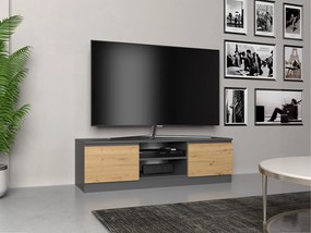 TPS Stolek pod televizi RTV MALVA 120 cm - Antracit / Dub artisan