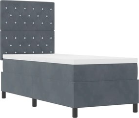 Postel s boxspringem s matrací Tmavě šedá 80 x 200 cm samet 3339729