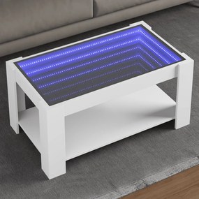 Konferenční stolek s LED bílý 93 x 53 x 45 cm kompozitní dřevo