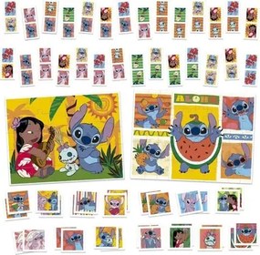 EDUCA Soubor her Stitch 4v1 / Puzzle 25 a 50 dílků, domino, pexeso