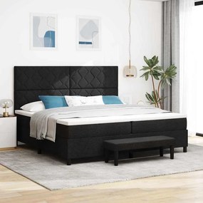 Postel s boxspringem s čelo Černá 200 x 200 cm textil 3344172