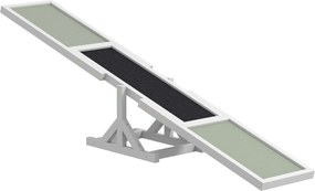 PawHut houpačka pro psy, dřevěná houpačka pro agility, protiskluzová rampa pro psy do 30 kg, pro rovnováhu, 180 x 30 x 30 cm Bílá