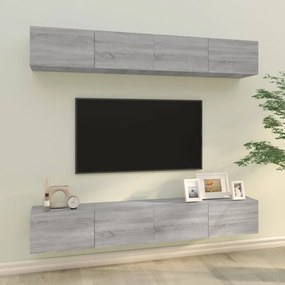 Nástěnné TV skříňky 4 ks šedé sonoma 100 x 30 x 30 cm 3114196