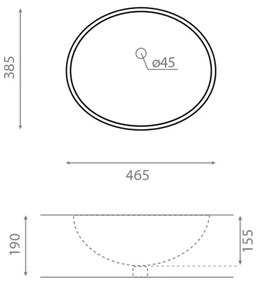 Bathco 0054 - Zápustné umyvadlo MODENA 43,5x38,5 cm porcelán/bílá