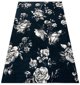 Kusový koberec GNAB 60642734 Květy Růže tmavě modrý / bílý Rozměr: 120x170 cm