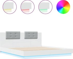Rám postele s čelem a LED osvětlením bílý 180x200 cm 3209989