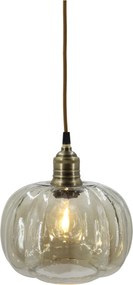 Skleněná lampa s kouřovým sklem a mosazným vrškem – Ø 17*18 cm / 40W/ E27