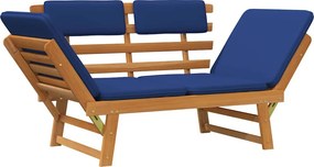 Zahradní lavice s poduškami 2-v-1 190 cm masivní akáciové dřevo 312120