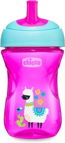 CHICCO Hrneček Advanced s brčkovým náustkem 266 ml růžový 12m+