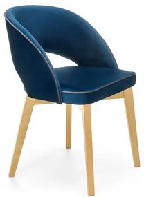 Jídelní židle MARINO modrá/medový dub