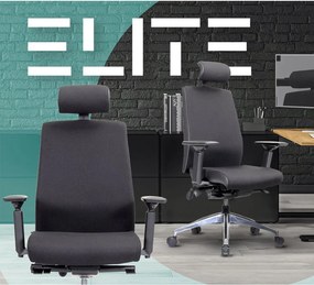 Ergonomická kancelářská židle MOSH Elite T3 Pro černá