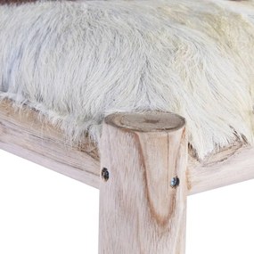 Barová Stolička Pravá Koží Kůže A Masivní Teak