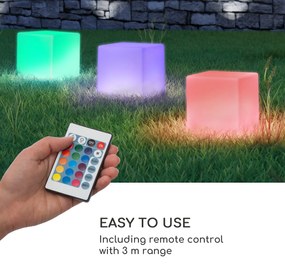 Shinecube XL, svítící kostka, 40x40x40 cm, 16 LED barev, 4 světelné režimy, bílá