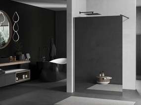 Mexen Kioto, sprchová zástěna Walk-In 140 x 200 cm, 8mm sklo vzor zrcadlo, grafitový profil, 800-140-101-95-50