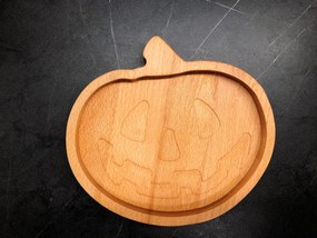 Dřevomuška Dřevěná miska Halloweenská dýně, Typ balení: Bez dárkového balení, Možnost gravírování: S gravírováním