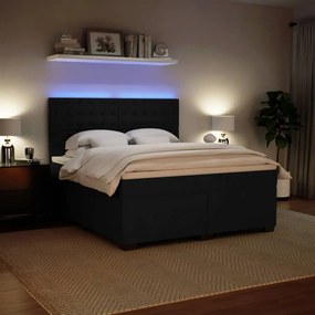Box spring postel s matrací černá 180x200 cm samet 3293292