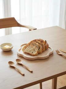 Sinsay - Dřevěný servírovací podnos ve tvaru květiny - béžová