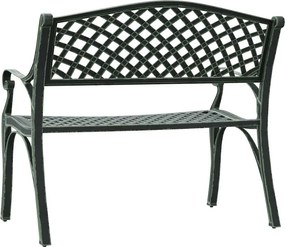 Zahradní lavice 102 cm litý hliník zelená 317745