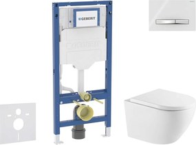 Geberit Duofix - Set předstěnové instalace, klozetu Oudee a sedátka softclose, tlačítko Sigma50, chrom/alpská bílá SANI11CA31133