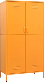 Šatní skříň hořčicově žlutá 90 x 50 x 180 cm ocel 336245