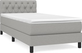 Box spring postel s matrací světle šedá 80 x 200 cm textil 3140249