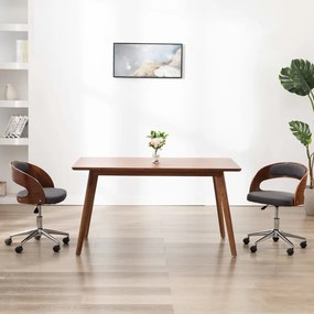 Otočná kancelářská židle šedá ohýbané dřevo a textil,  3054846