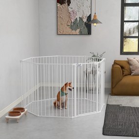 PawHut ohrádka pro štěňata, výška 90 cm, zábrana, 8 panelů, skládací, volný výběh pro psy