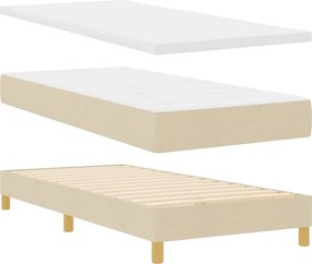 Postel s boxspringem s čelo Krémová 200 x 100 cm textil 3341347