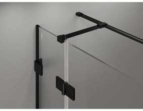 Mexen Lunar T pravostranný výklopný sprchový kout 115 x 80 cm, čiré sklo, černá matná, 834T-115-080-70-00-P