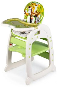 EcoToys Dětská jídelní židle 2v1 Animals zelená, C-211 GREEN