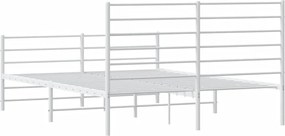 vidaXL Kovový rám postele s hlavovým a nožním čelem 120 x 200 cm [352384] Barva: Bílá
