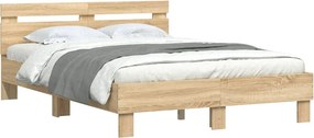 Rám postele s čelem dub sonoma 135 x 190 cm kompozitní dřevo 3207443