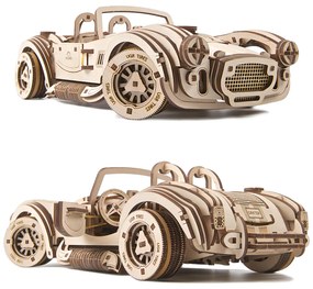 Ugears 3D dřevěné mechanické puzzle Driftující závoďák Cobra