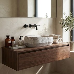 Rea Zoe Rock, umyvadlo na desku 550x355x170 mm, šedá-imitace kamene, REA-U0643