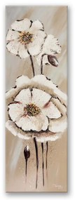 Gario Obraz na plátně Bílé malované květiny Rozměry: 30 x 90 cm
