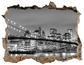 Wallmuralia Fotoobraz díra na stěnu Brooklynský most 95x64 cm