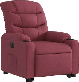 Zvedací polohovací křeslo vínové textil 3206648