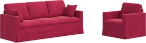Set pohovek 2 ks Víno Červené samet 3407600