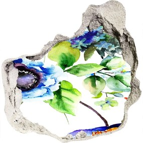 Wallmuralia Nálepka 3D díra na zeď Jarní květiny 75x75 cm