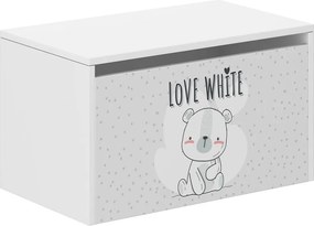 Wooden Toys BÍLÝ MEDVÍDEK – KONTEJNER NA HRAČKY