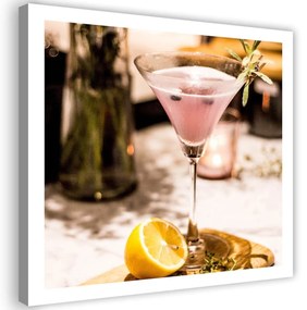Obraz na plátně Koktejl s růžovým nápojem - 40x40 cm