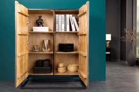 Designová vysoká komoda Helvius 120 cm šedá / černá