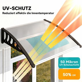 Outsunny stříška na vchodové dveře 103 x 96,5 x 27 cm stříška s UV ochranou, ochranou proti dešti a slunečnímu záření pro venkovní použití, hliníková…
