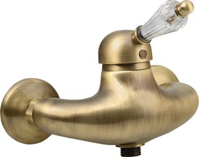 Sapho Sapho, KIRKÉ CRYSTAL nástěnná sprchová baterie, křišťálová páčka, bronz, KI11KB