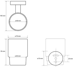 Sapho XR903W X-Round White sklenka, mléčné sklo/bílá