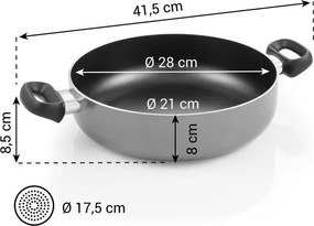 TESCOMA Pánev hluboká BRAVA ø 28 cm, 2 úchyty