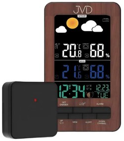 JVD Digitální rádiem řízená meteorologická stanice JVD RB6687.2 v imitaci dřeva