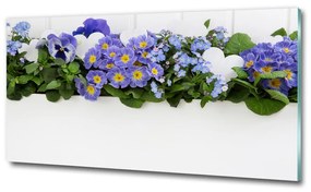 Wallmuralia Foto-obrah sklo tvrzené Modré květiny 100x50